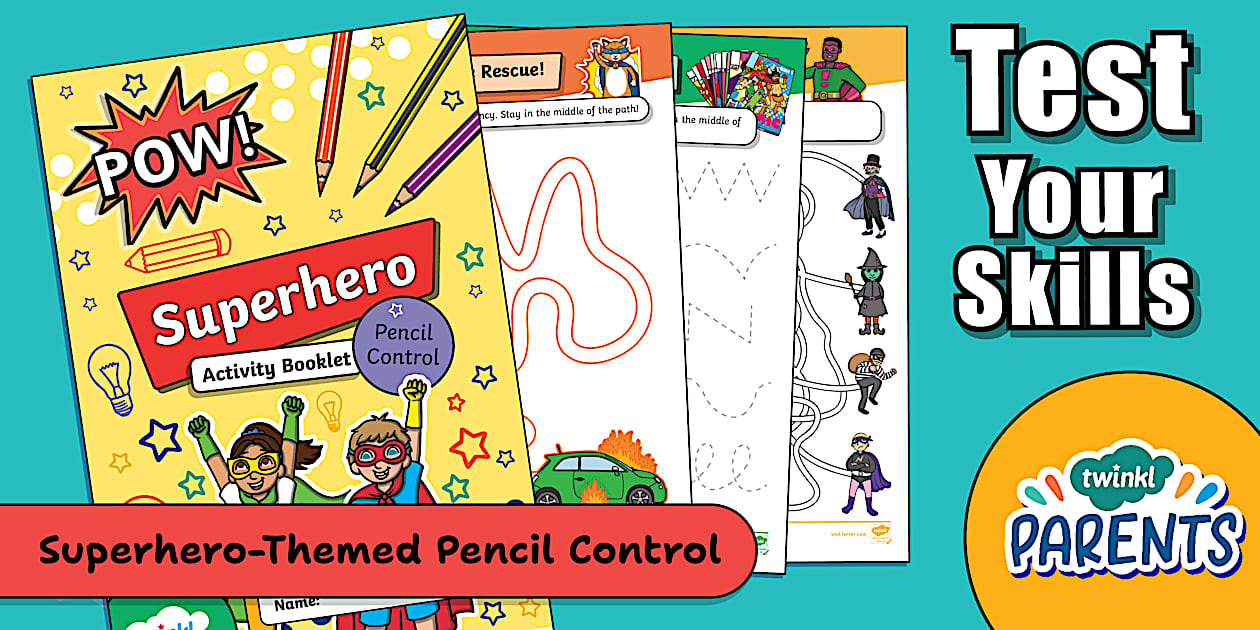 Superhero Pencil Control Activity Booklet