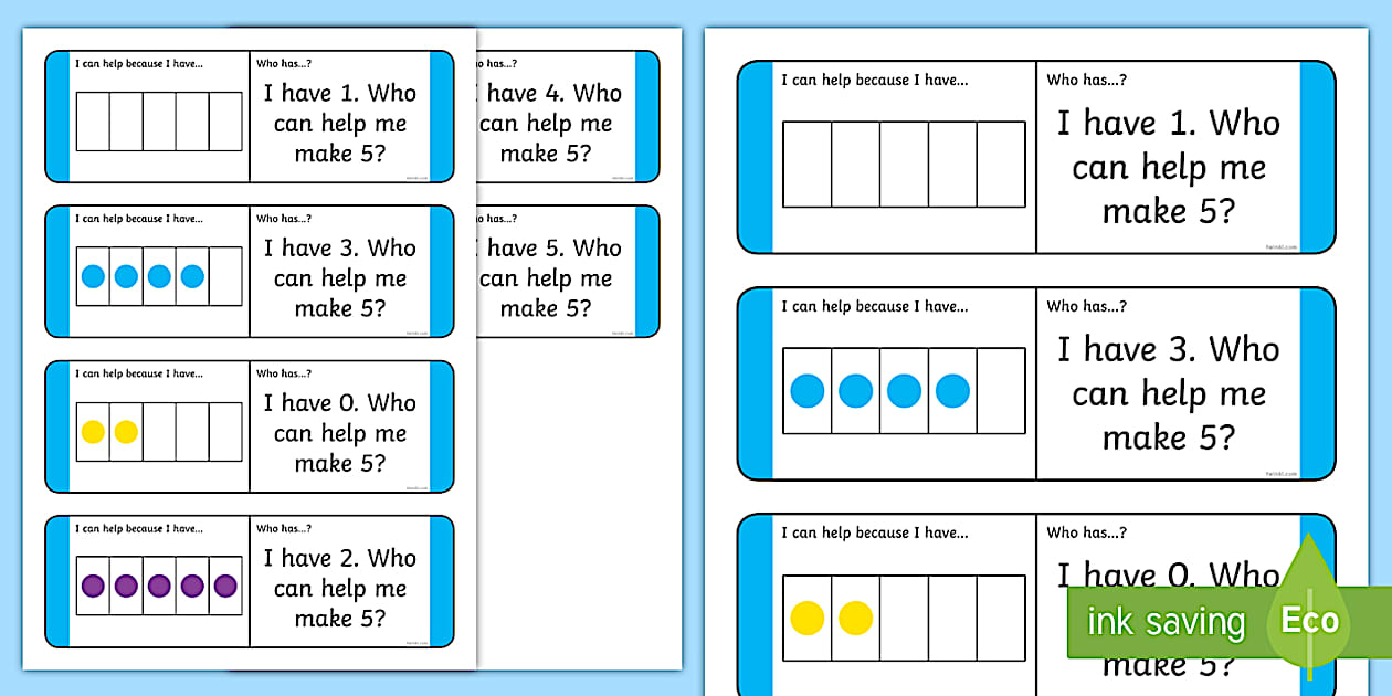 Partitioning 5 With 10-Frames Loop Cards (teacher made)