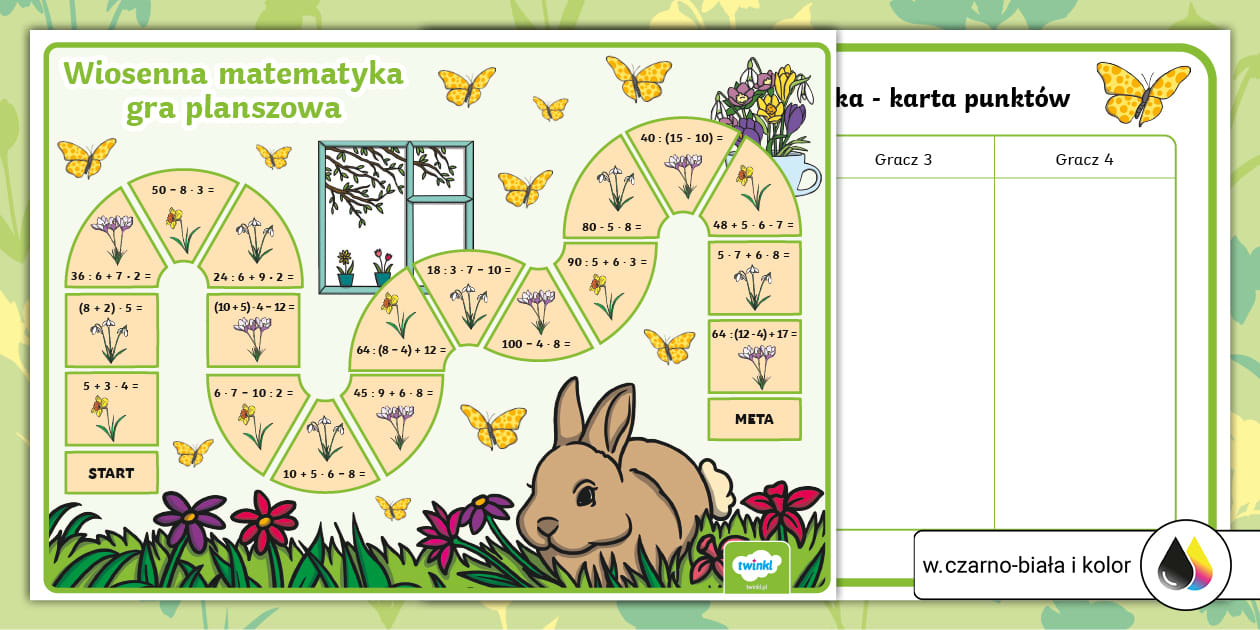 Wiosenna matematyka | Działania mieszane | Gra planszowa