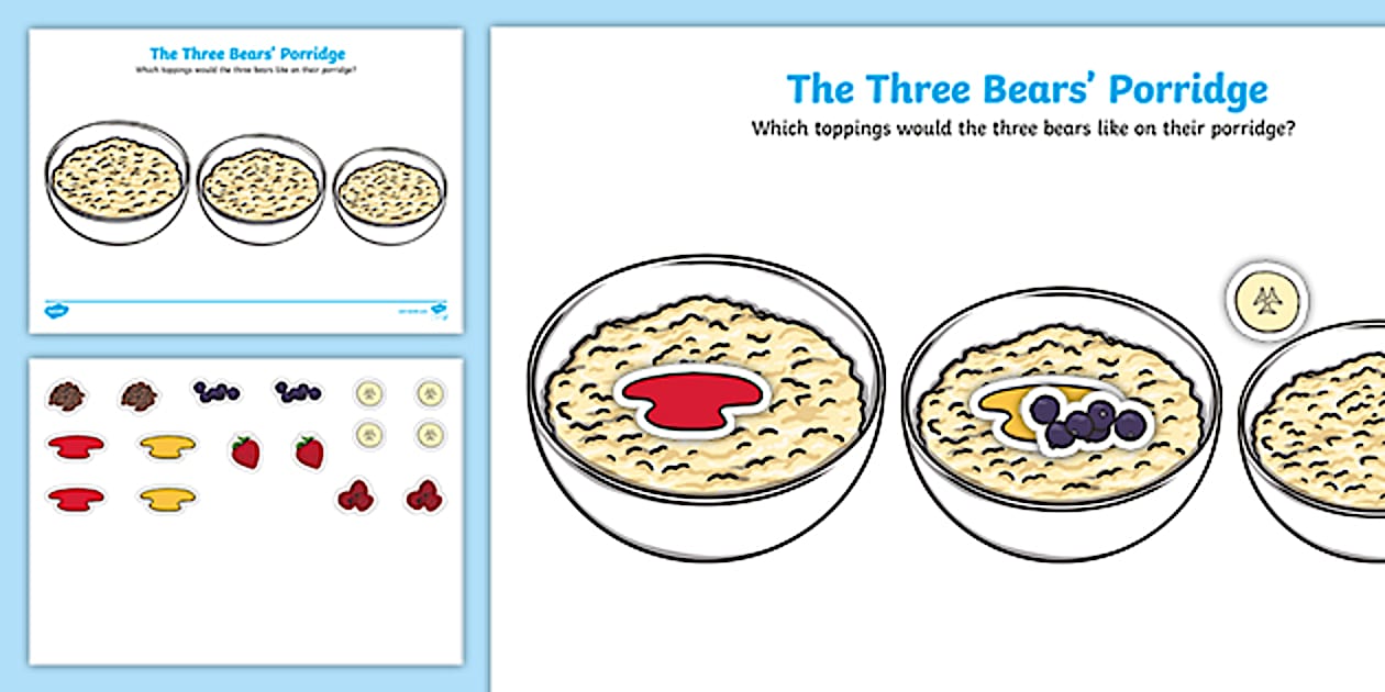 Black and White Goldilocks and the Three Bears Cutting Skills