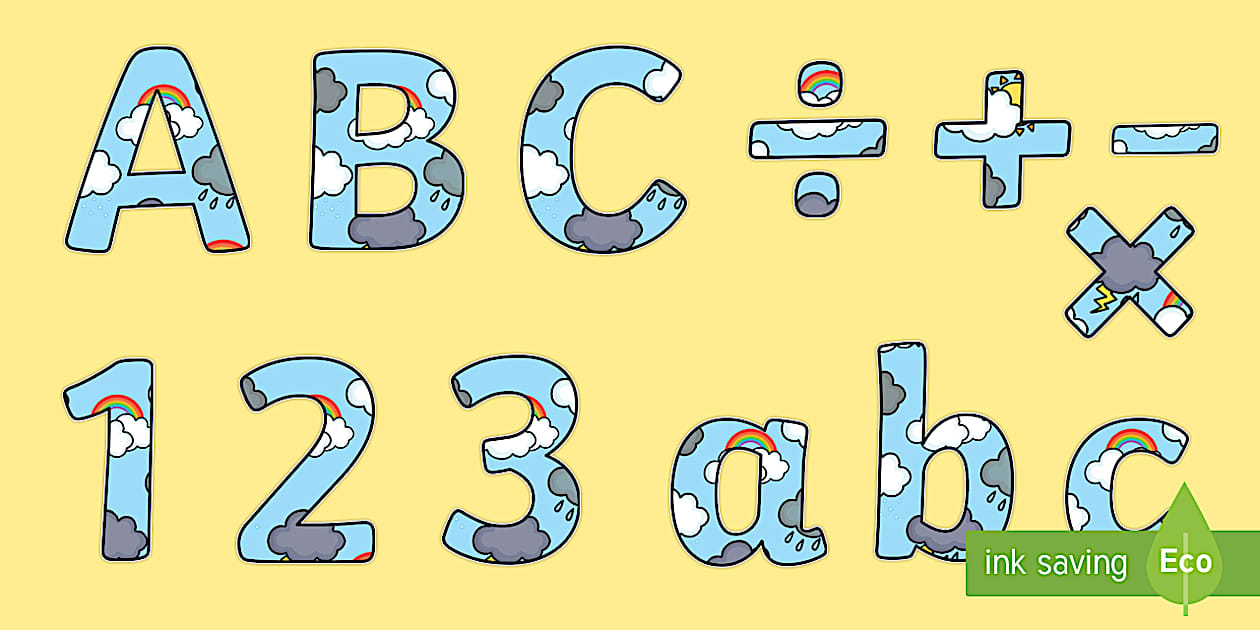 Cloud and Weather Display Lettering - Cloud and Weather Display Lettering