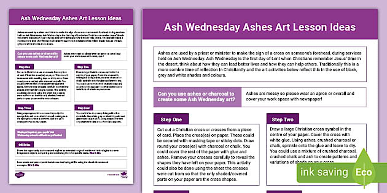 Ash Wednesday Activities for Art Lessons (teacher made)