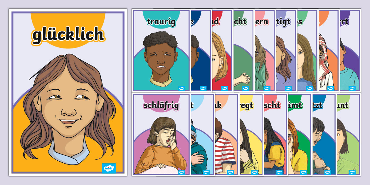 Emotions Poster German (Lehrer gemacht) - Twinkl