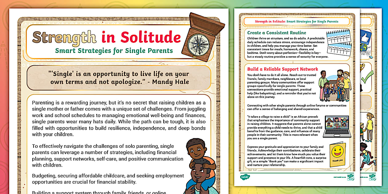 Smart Strategies for Single Parents Guide (teacher made)