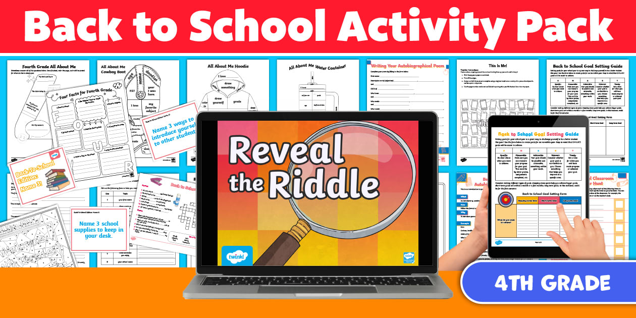 Fourth Grade Back-To-School Activity Pack (teacher made)