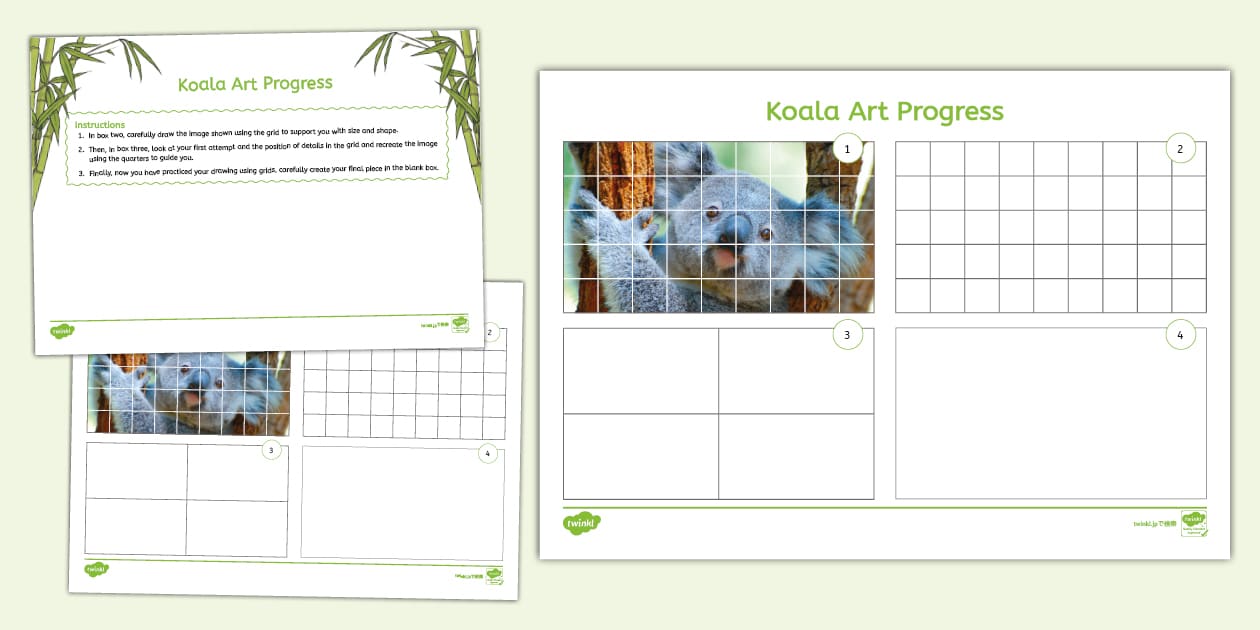 Koala Art Progress Template (Hecho por educadores) - Twinkl