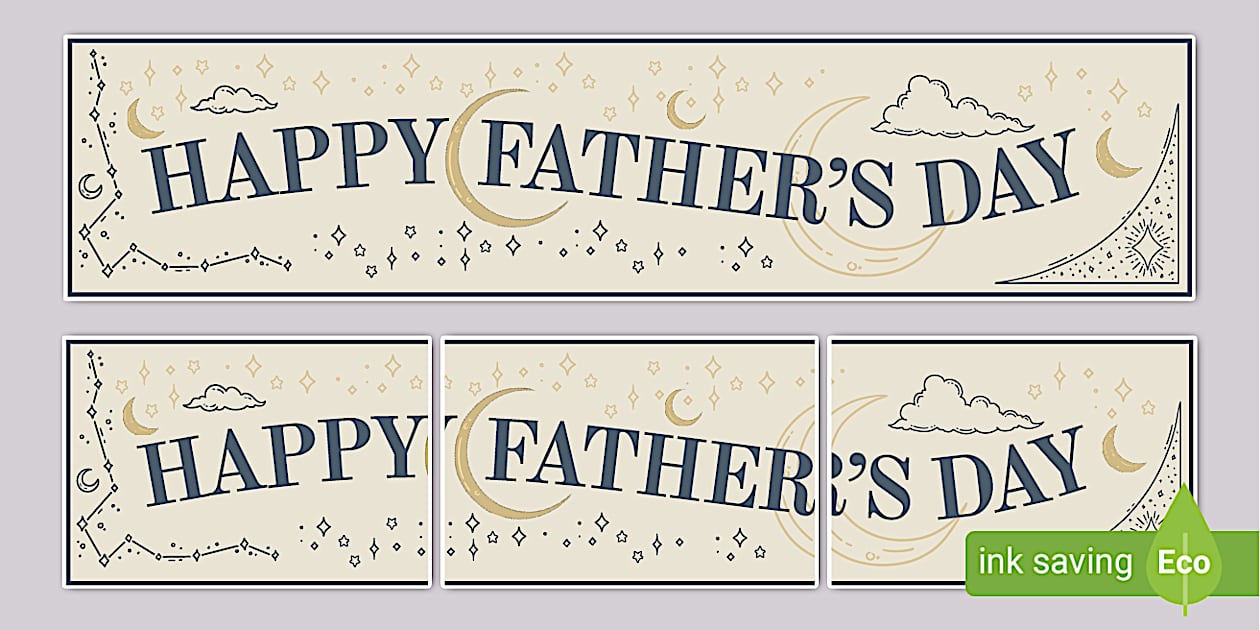 Celestial-Themed Happy Father's Day Display Banner