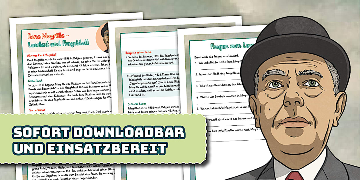 Rene Magritte - Lesetext mit Fragen