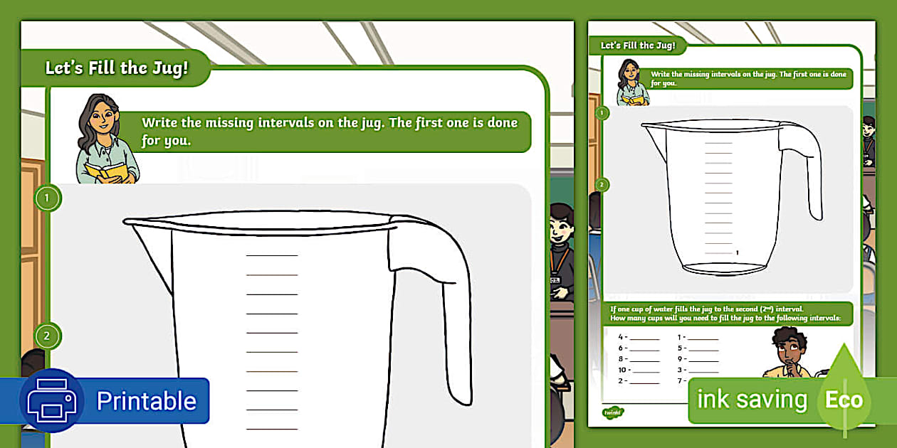 Grade 3 Math: Fill the Jug (teacher made) - Twinkl
