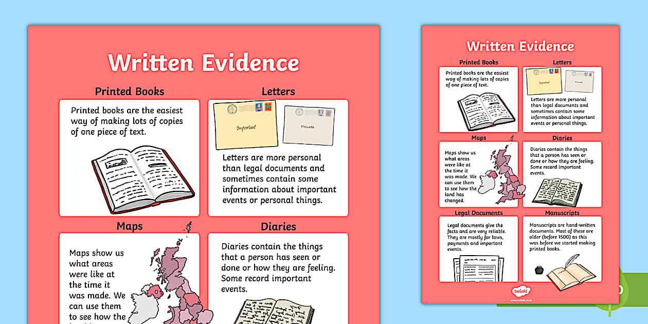 History Written Evidence Large Display Poster - display poster