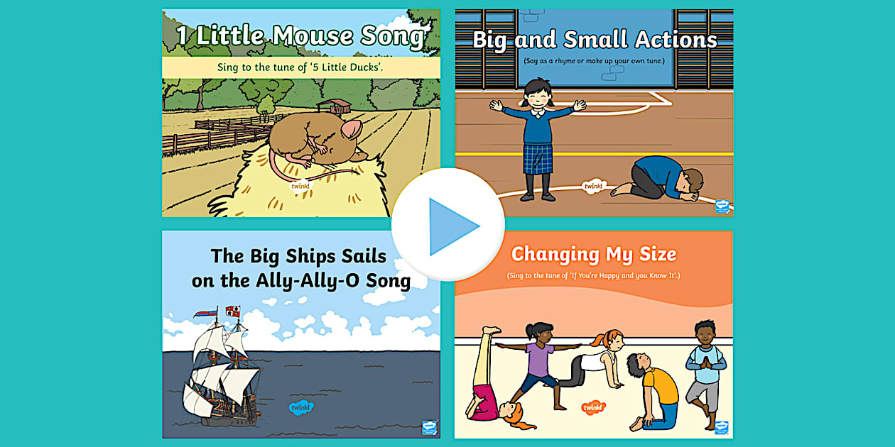Big and Little Songs and Rhymes PowerPoints Pack - Twinkl