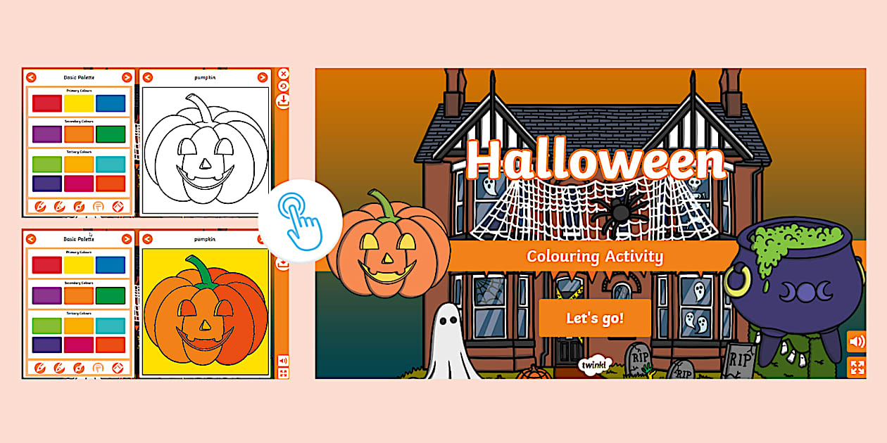 Halloween Interactive Colouring (teacher made) - Twinkl