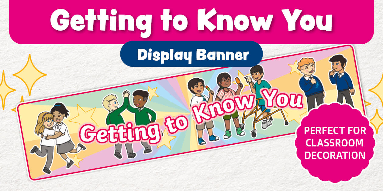 Getting to Know You Display Banner (teacher made) - Twinkl