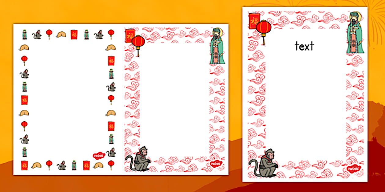Personalised Chinese New Year Card Editable Insert Template