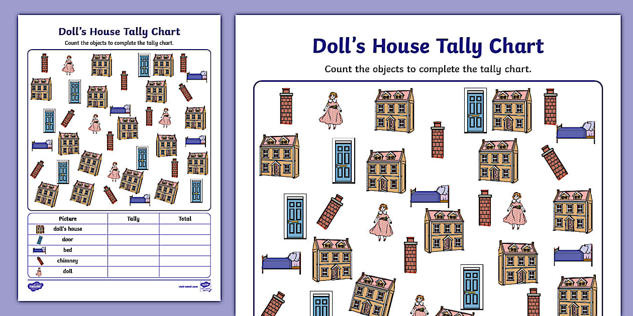 Doll's House Tally Chart - KS1 - Twinkl