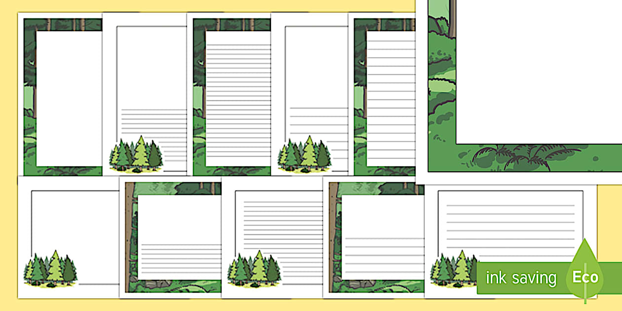 Black and White Forest Page Borders (A4) (teacher made)