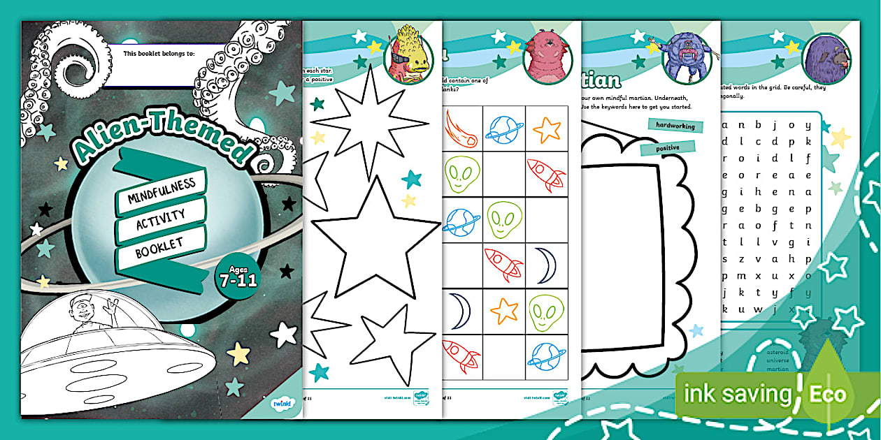 Alien-Themed Mindfulness Activity Booklet (Age 7 - 11)