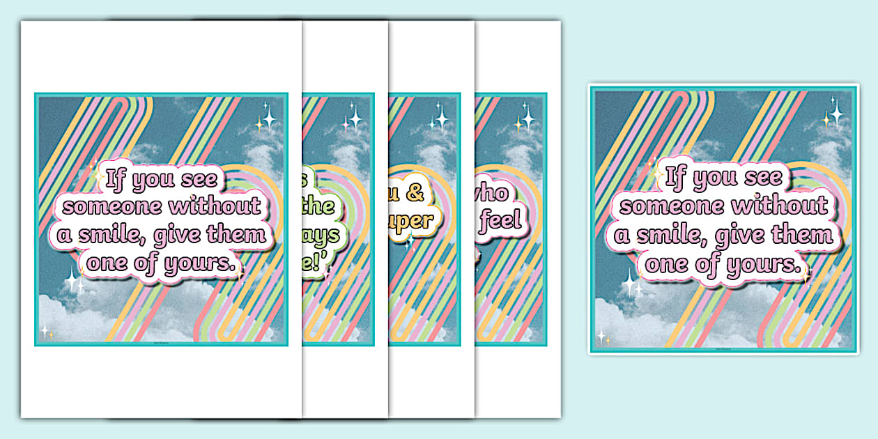 Wellbeing Quotes Square Display Shapes (Teacher-Made)
