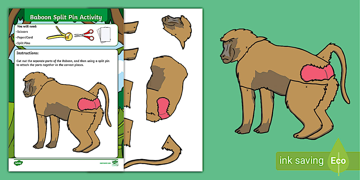 Baboon Craft - Primary Resources (teacher made) - Twinkl