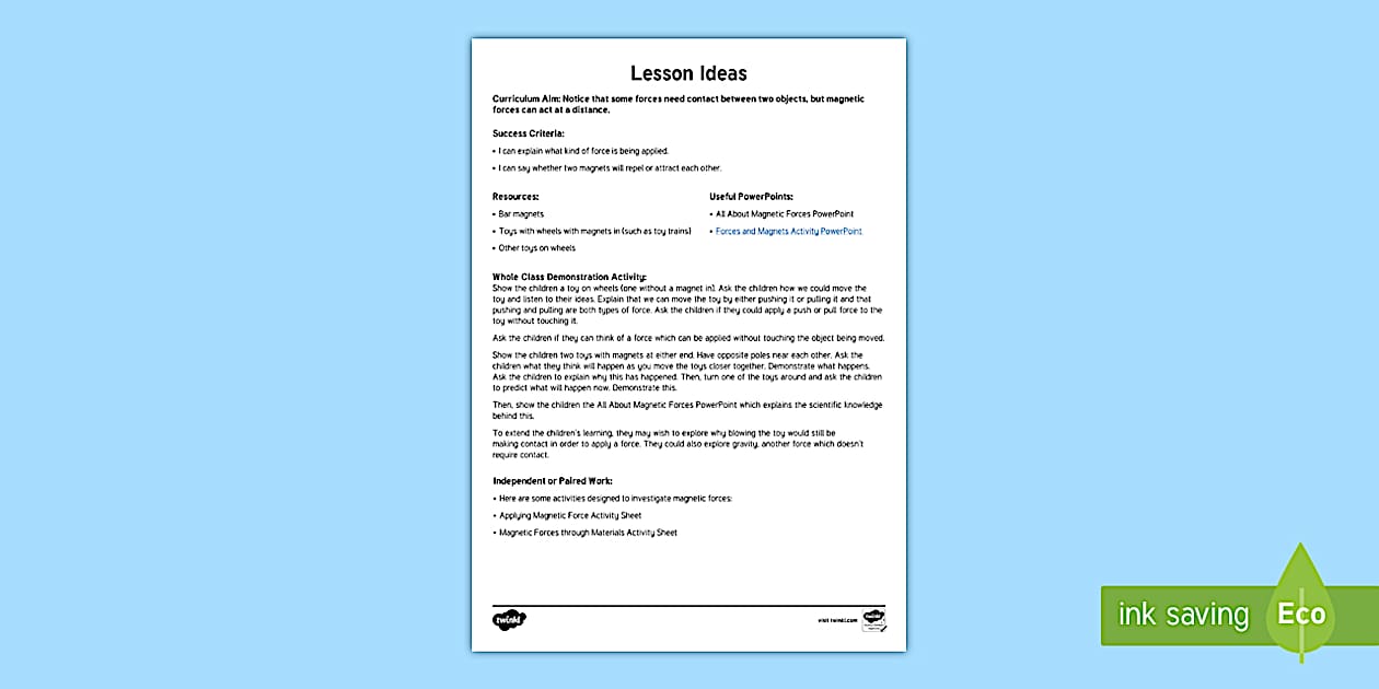 All About Magnetic Forces Lesson Ideas