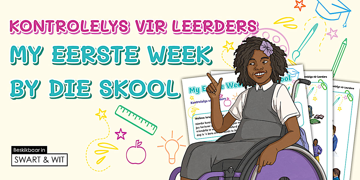 IP-My First Week of School-Checklist for Learners–Guide AFRIKAANS