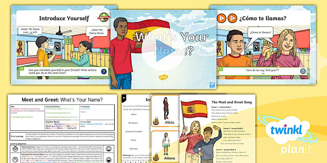 Spanish: Meet and Greet: What's Your Name? Year 3 Lesson Pack 2