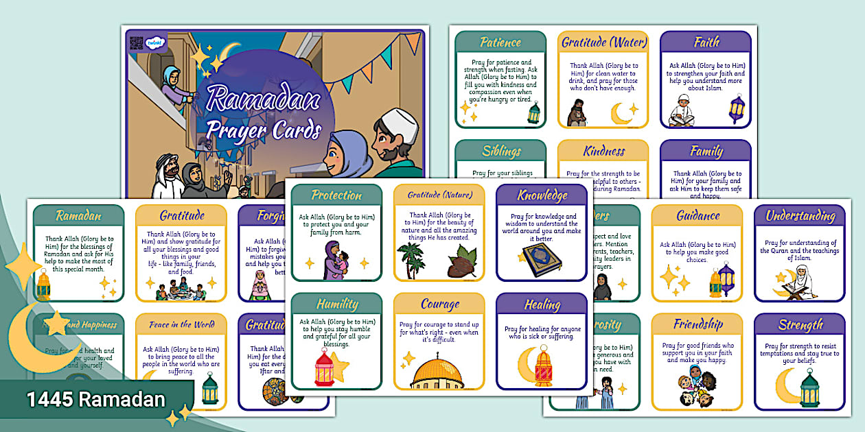 Ramadan Prayer Cards (teacher made) - Twinkl