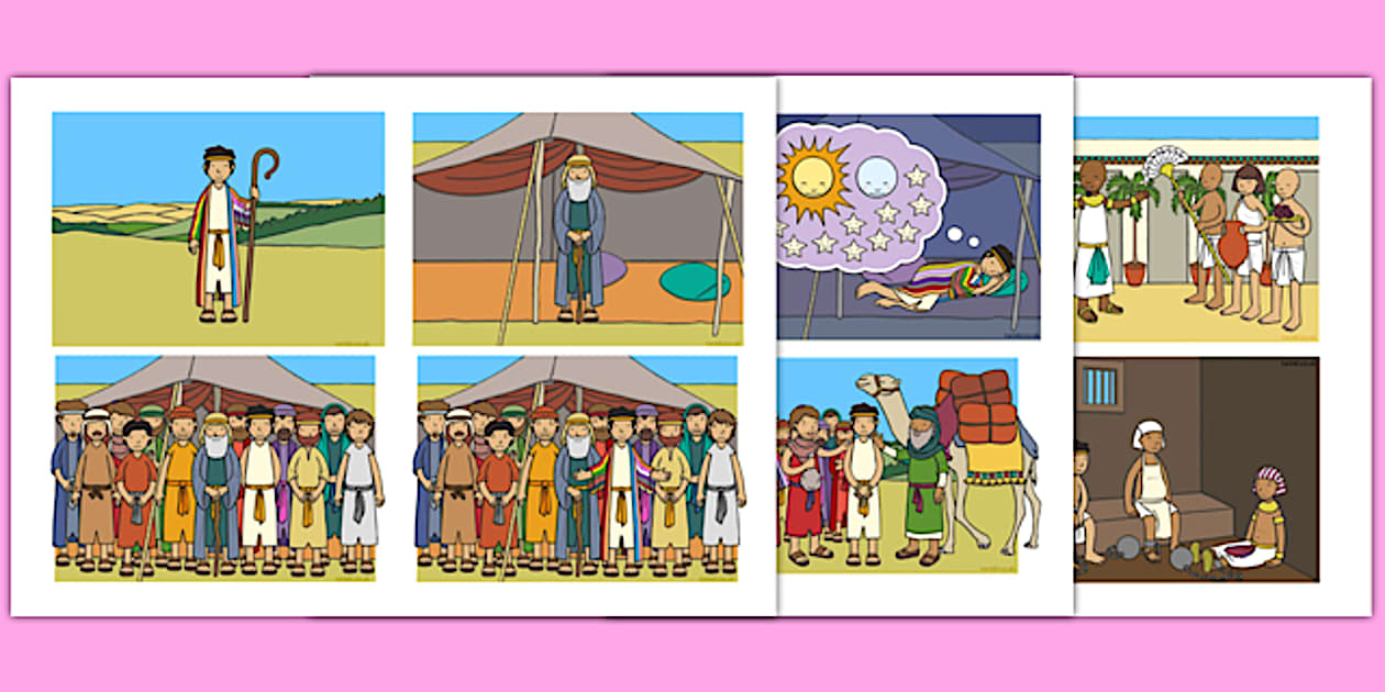 Joseph Story Picture Sequencing (4 per A4) - Bible Stories