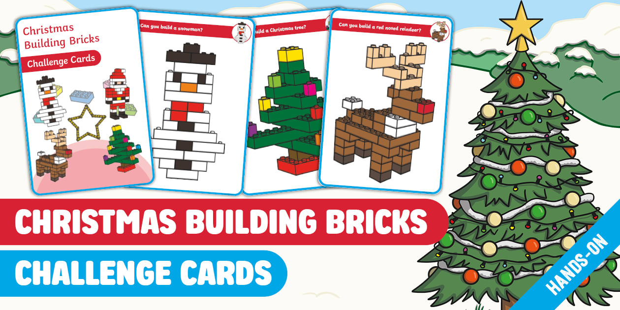 Christmas Building Bricks Challenge Cards