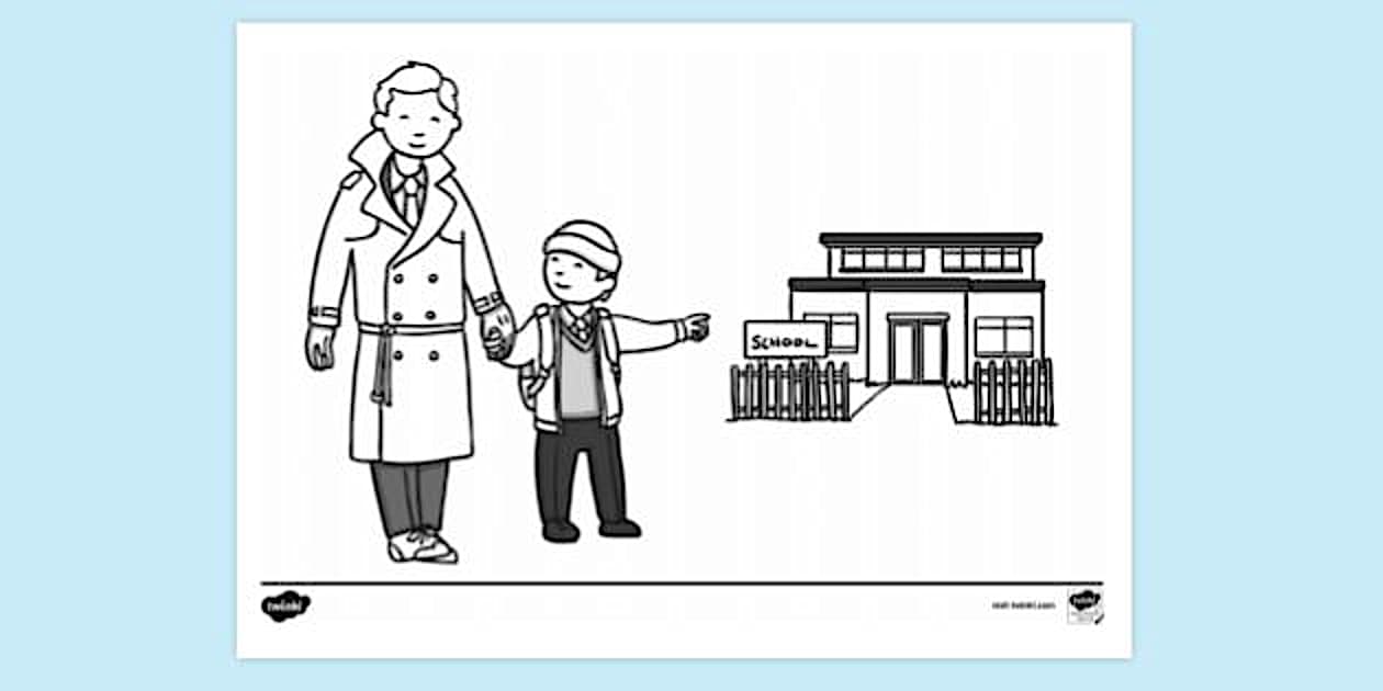 Back To School Colouring Page For Children | Colouring Sheets