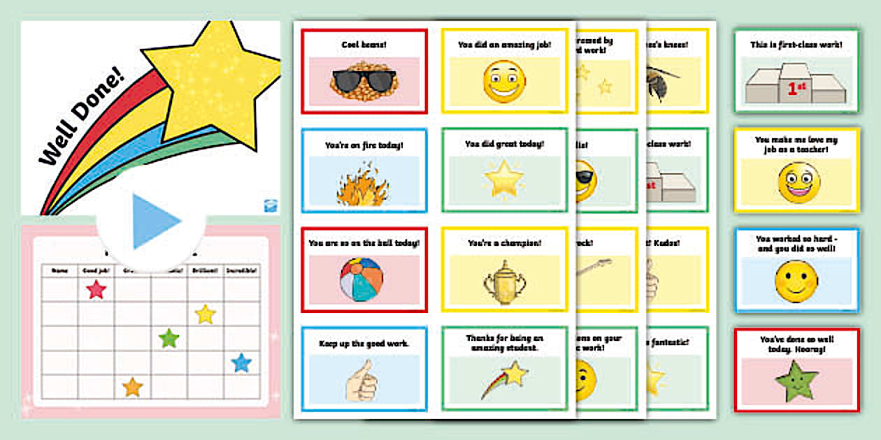 Rewards Chart and Positive Feedback for ESL (teacher made)