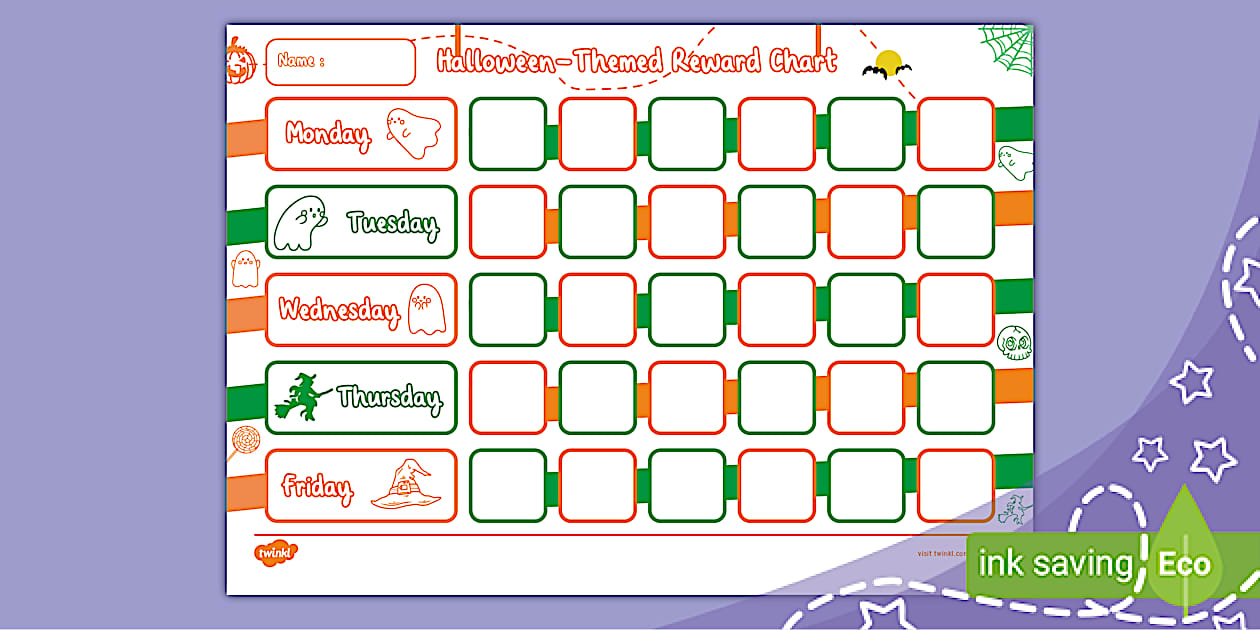 Halloween-Themed Reward Chart (ティーチャーメイド)