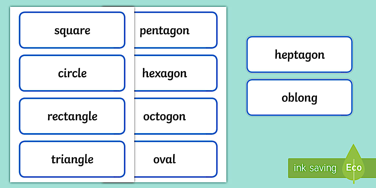 2D Shape Name Cards (teacher made) - Twinkl
