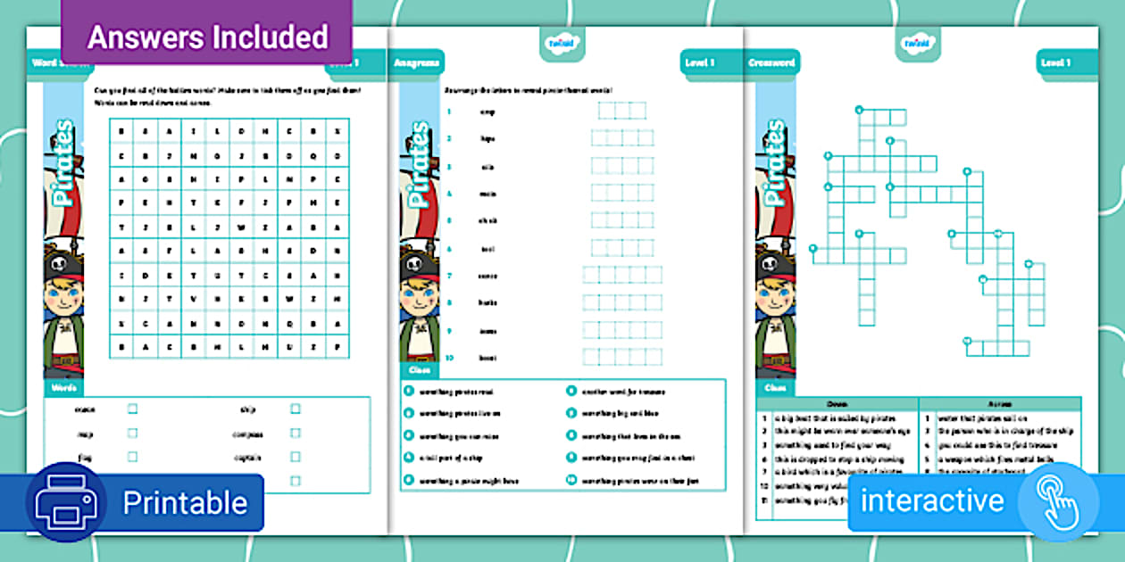 Pirates Essential Puzzle Collection - Level 1 (Teacher-Made)
