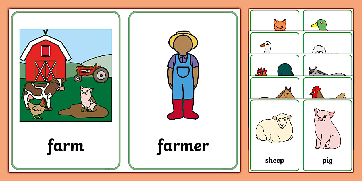 Twinkl Symbols: On the Farm Vocabulary Flashcards - Twinkl