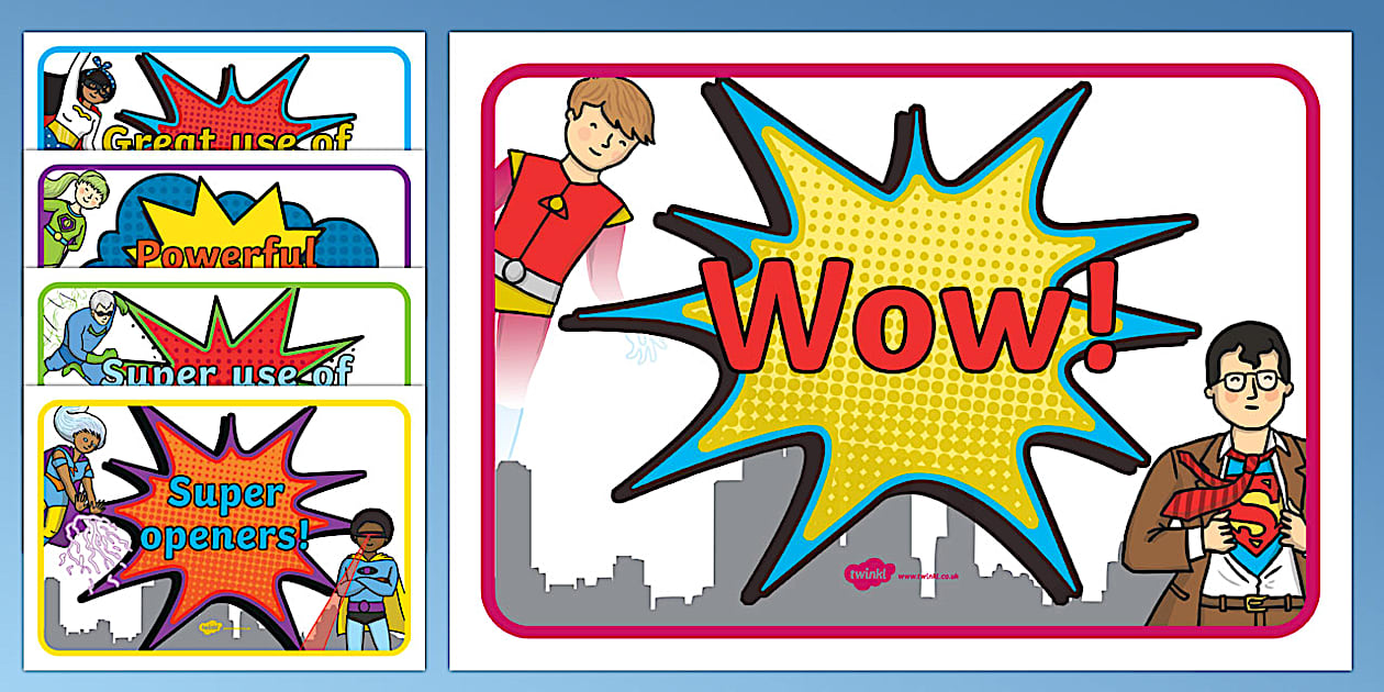 Cursive VCOP Superhero Display Posters (teacher made)