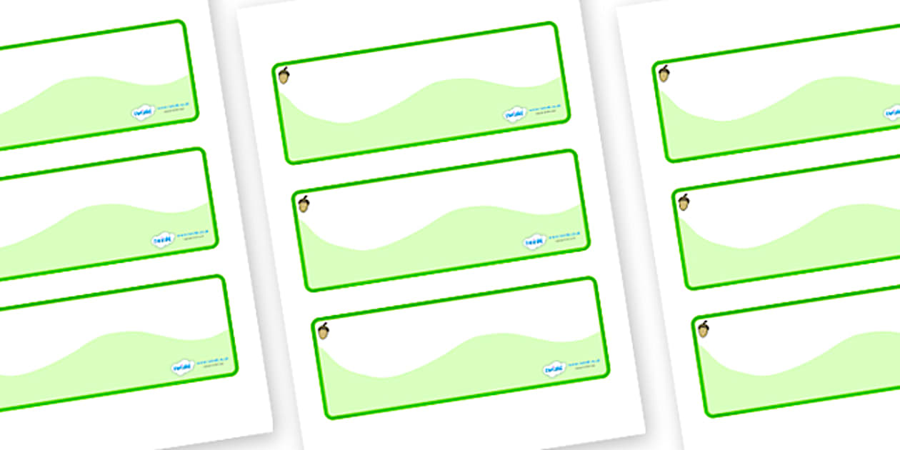 Acorn Themed Editable Drawer-Peg-Name Labels (Colorful)