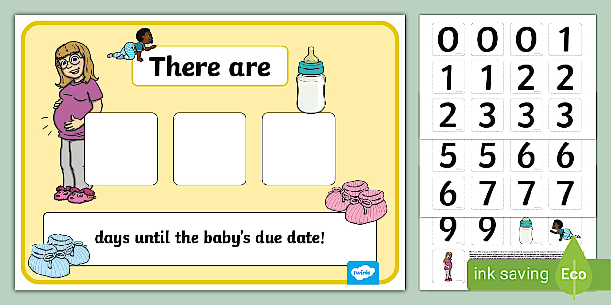 Baby Due Date Countdown Display Poster