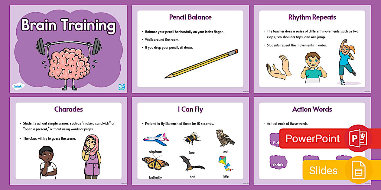 Brain Training PowerPoint | Movement in the Classroom | K-5