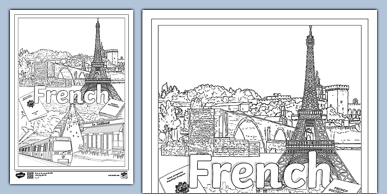 👉 French Unit Page Colouring - Twinkl Primary - Twinkl