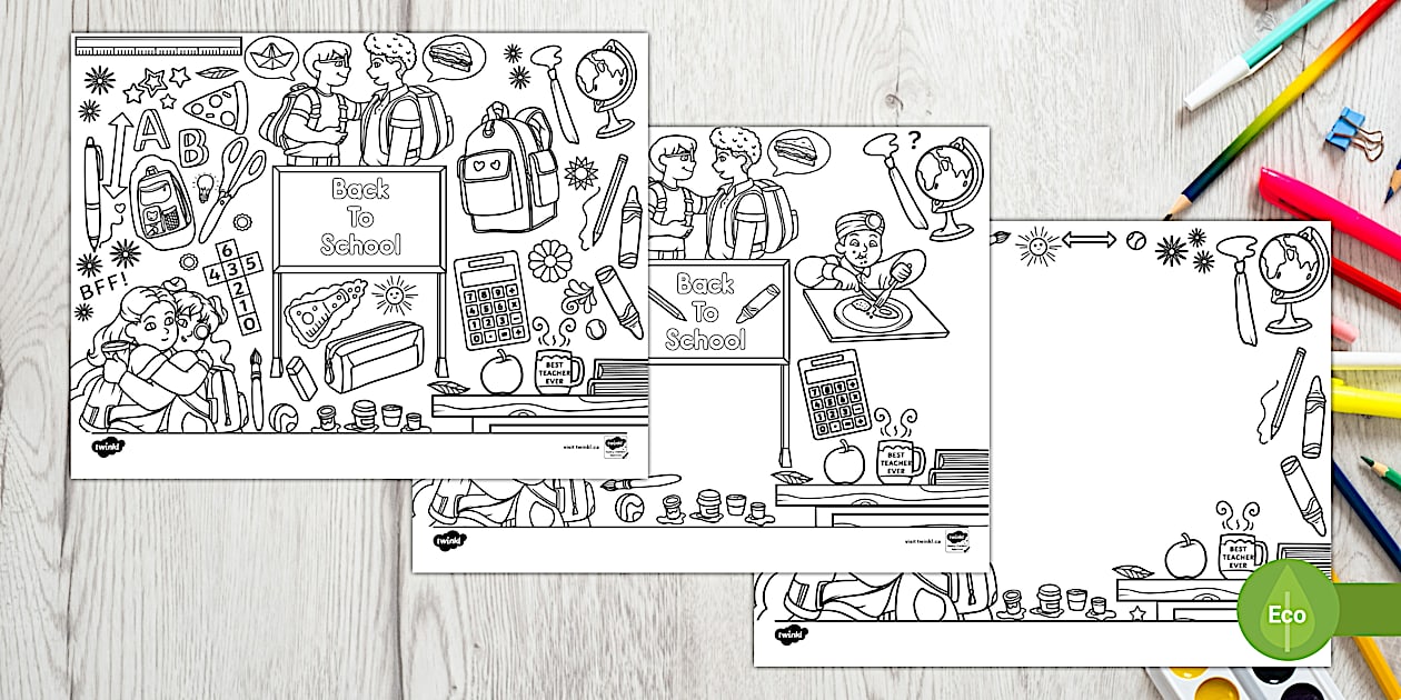 Back to School: Doodle Colouring Pages (teacher made)