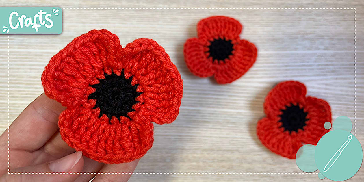 Poppy Crochet Pattern | Twinkl Remembrance Crafts For Adults