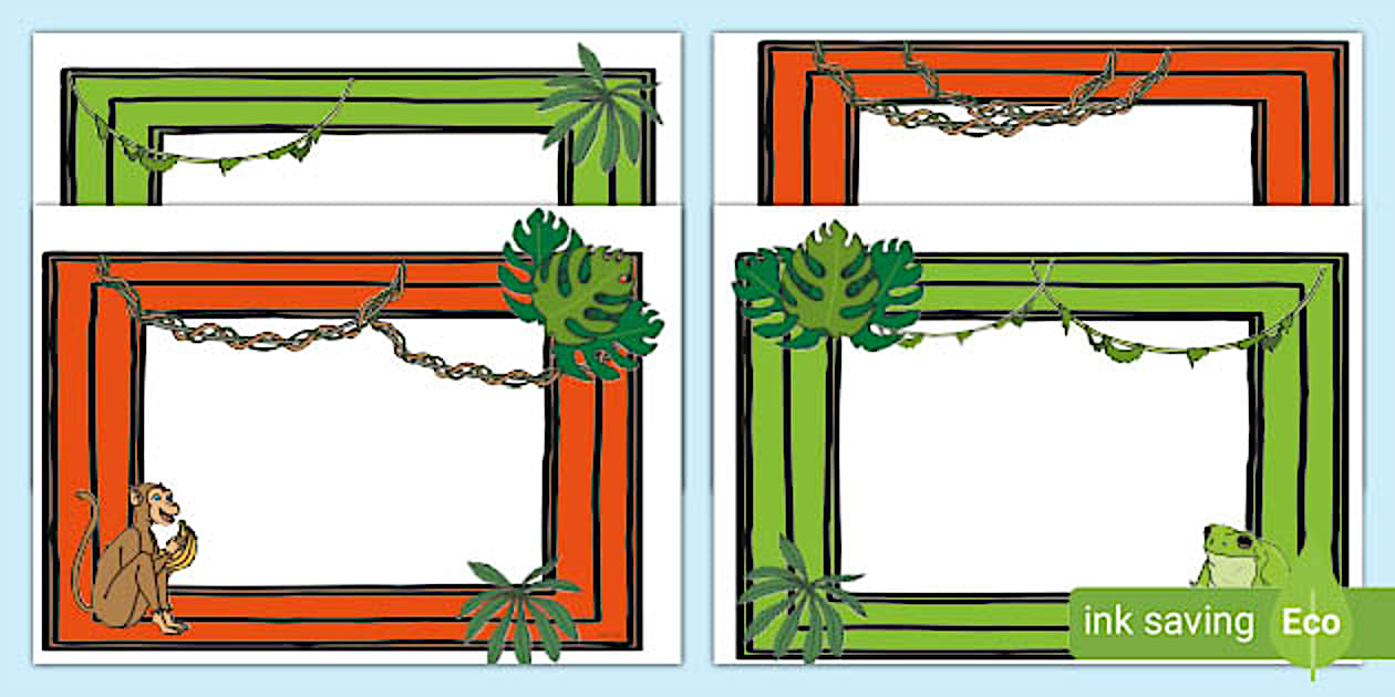 Jungle Themed Photo Frame Display Poster - Twinkl