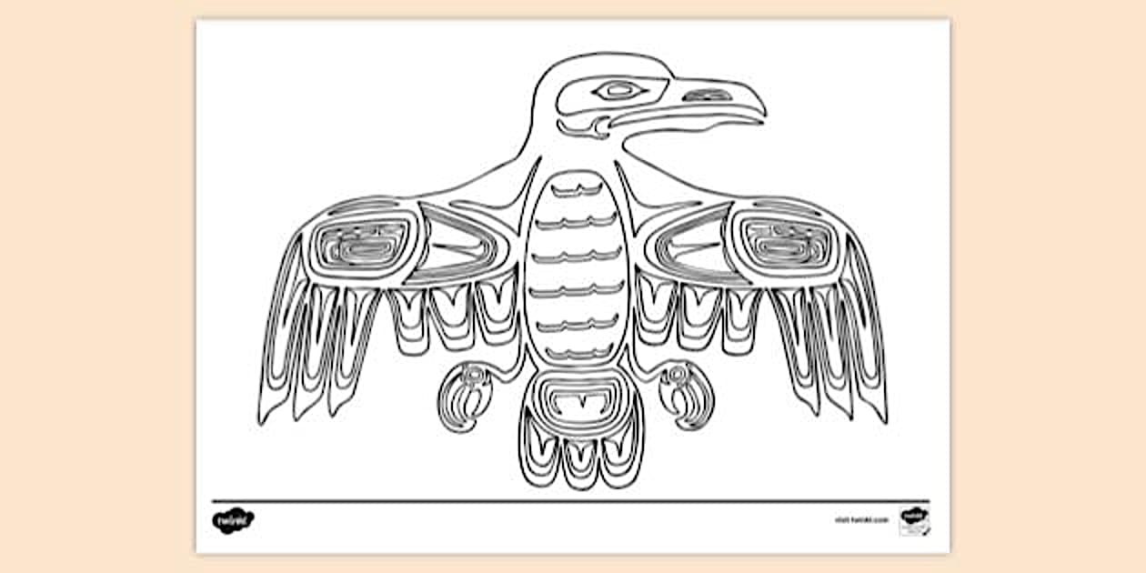 Haida Raven Colouring | Colouring Sheets