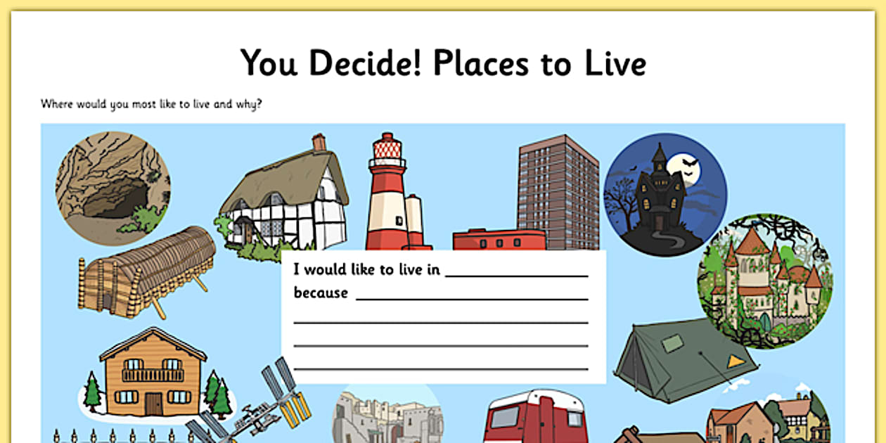 You Decide Places to Live Activity (teacher made) - Twinkl