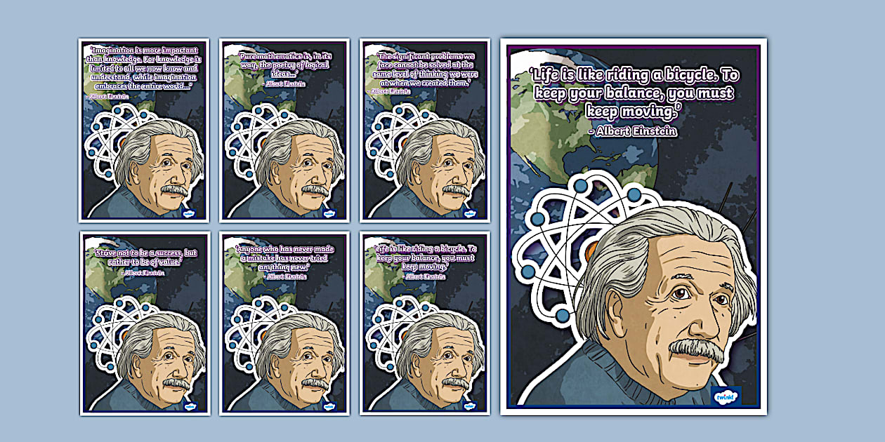 Albert Einstein Quotes Display Poster Pack - Twinkl