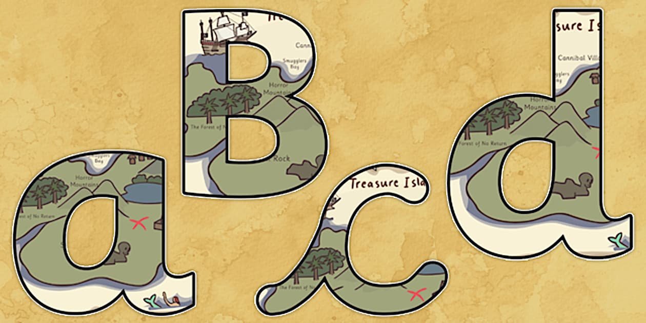 Pirate Treasure Map Display Lettering (teacher made)
