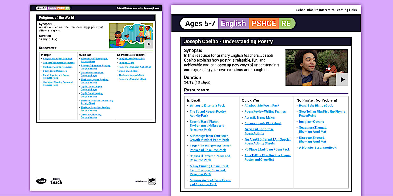 FREE! - BBC Teach | Live Lesson and Resources (teacher made)