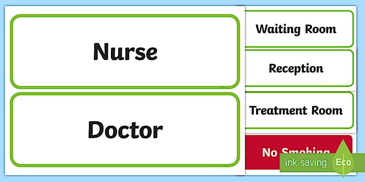 Editable Baby Clinic Role Play Display Signs (teacher made)