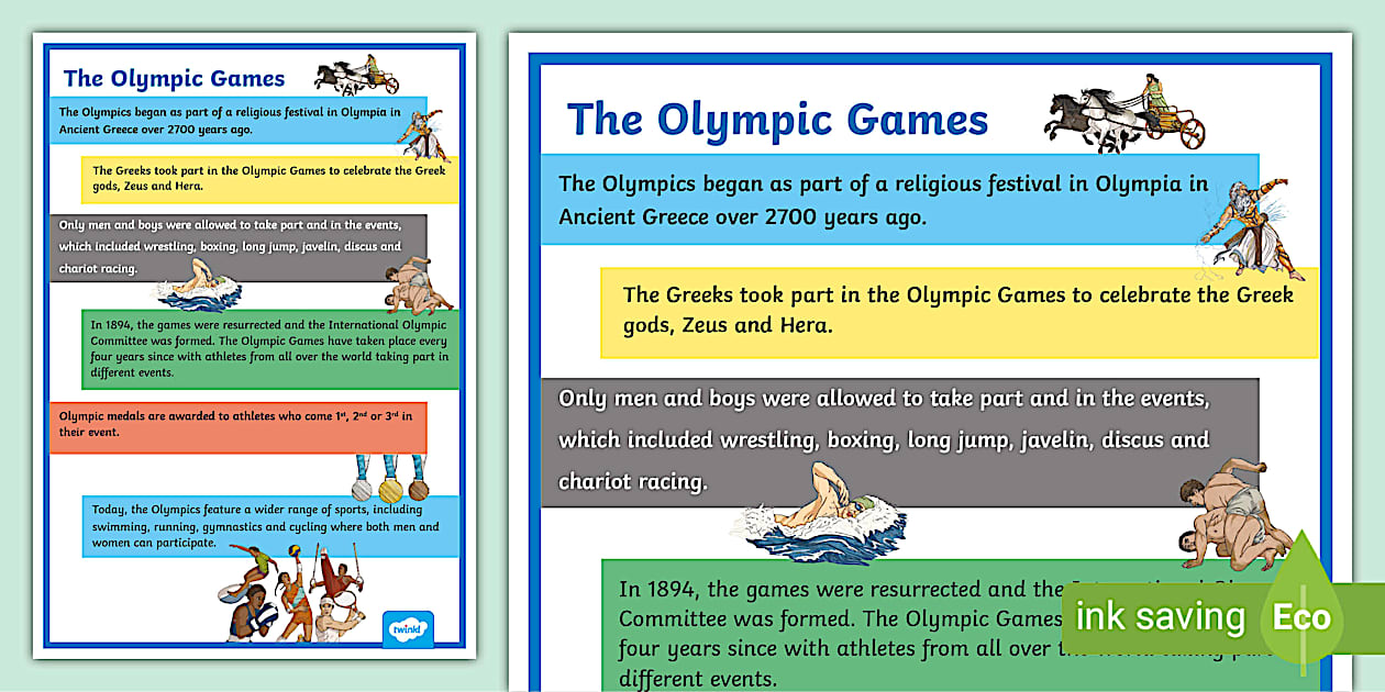 Olympic Games Facts Display Poster (teacher made) - Twinkl